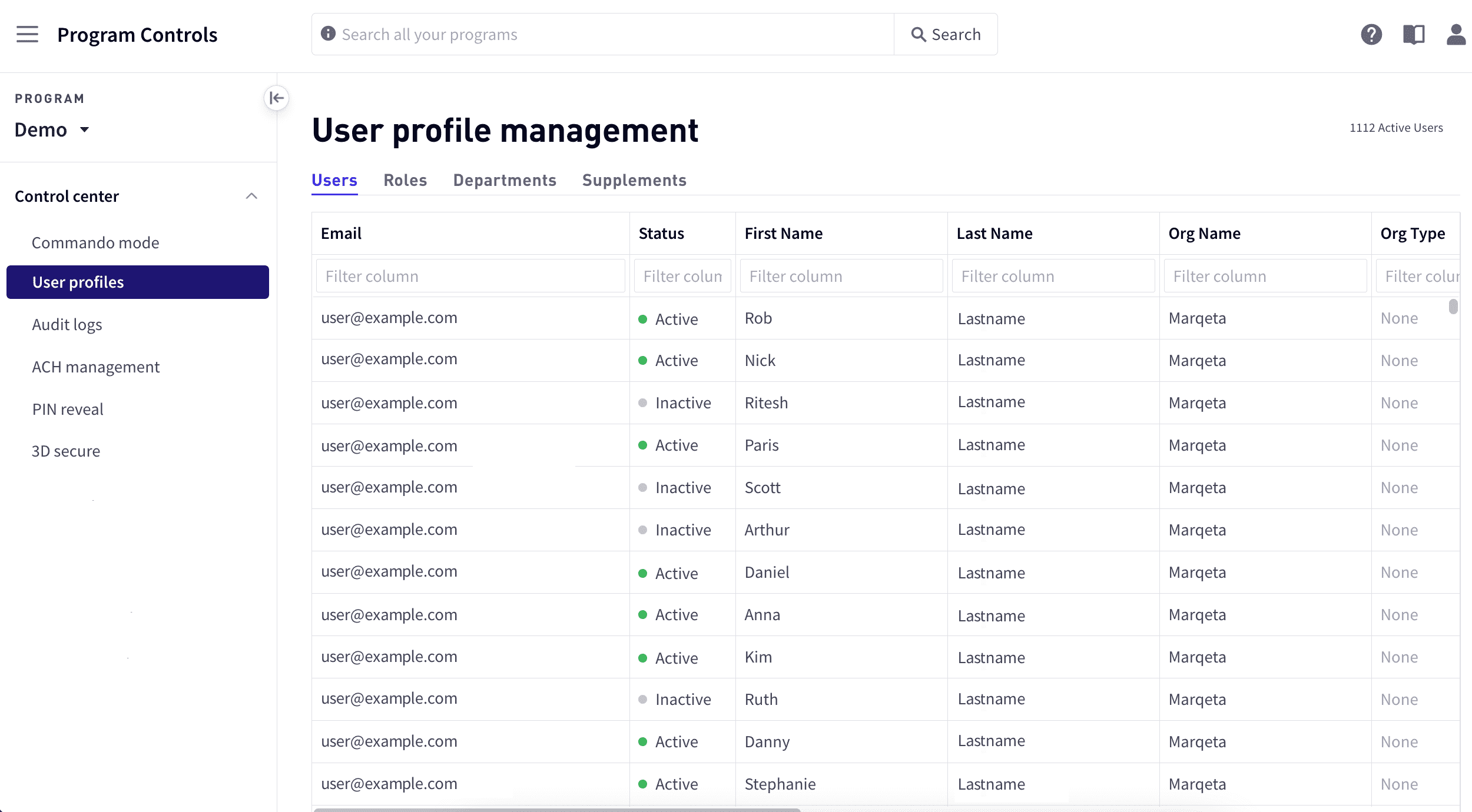 User profile management