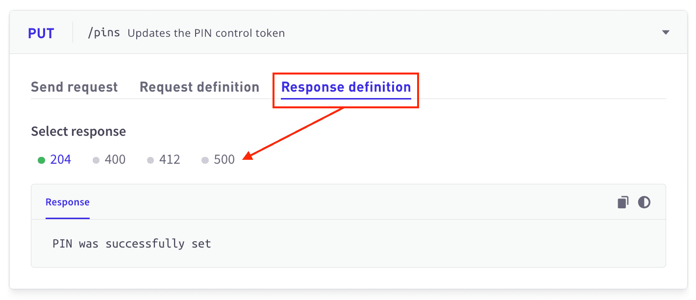 OpenAPI UI widgets Response tab