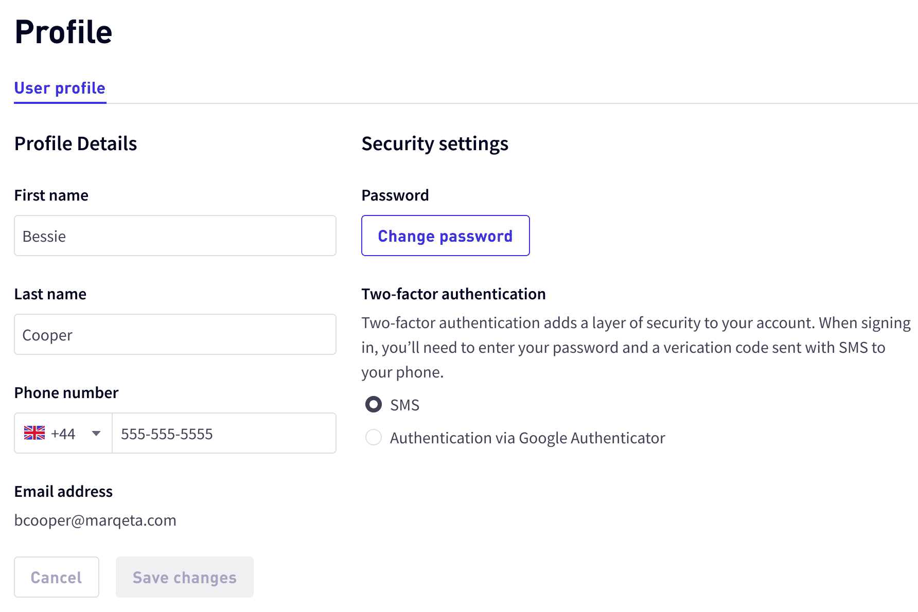 Updating Multi-Factor Authentication in Marqeta Dashboard | Marqeta Docs