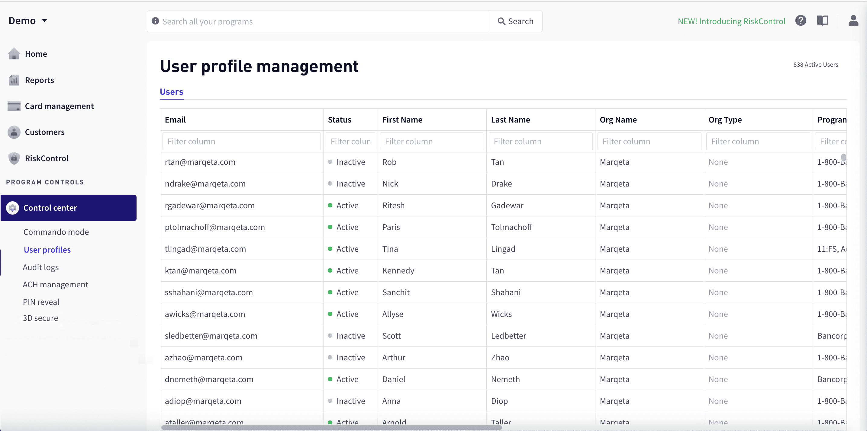 User profile management